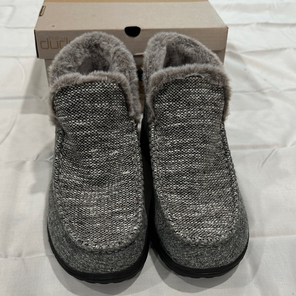 Hey Dude | Shoes | Hey Dude Womens Denny Gray Knit Fuzzy Booties | Poshmark